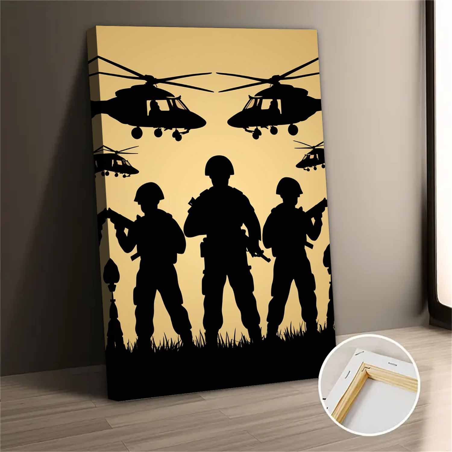 Modern Abstract Military Soldiers Canvas Wall Art - Walmart.com