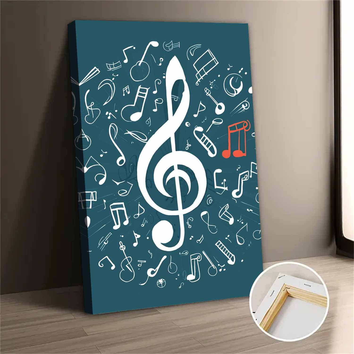 Modern Abstract Music Notes Canvas Wall Art For Living Room Bedroom ...