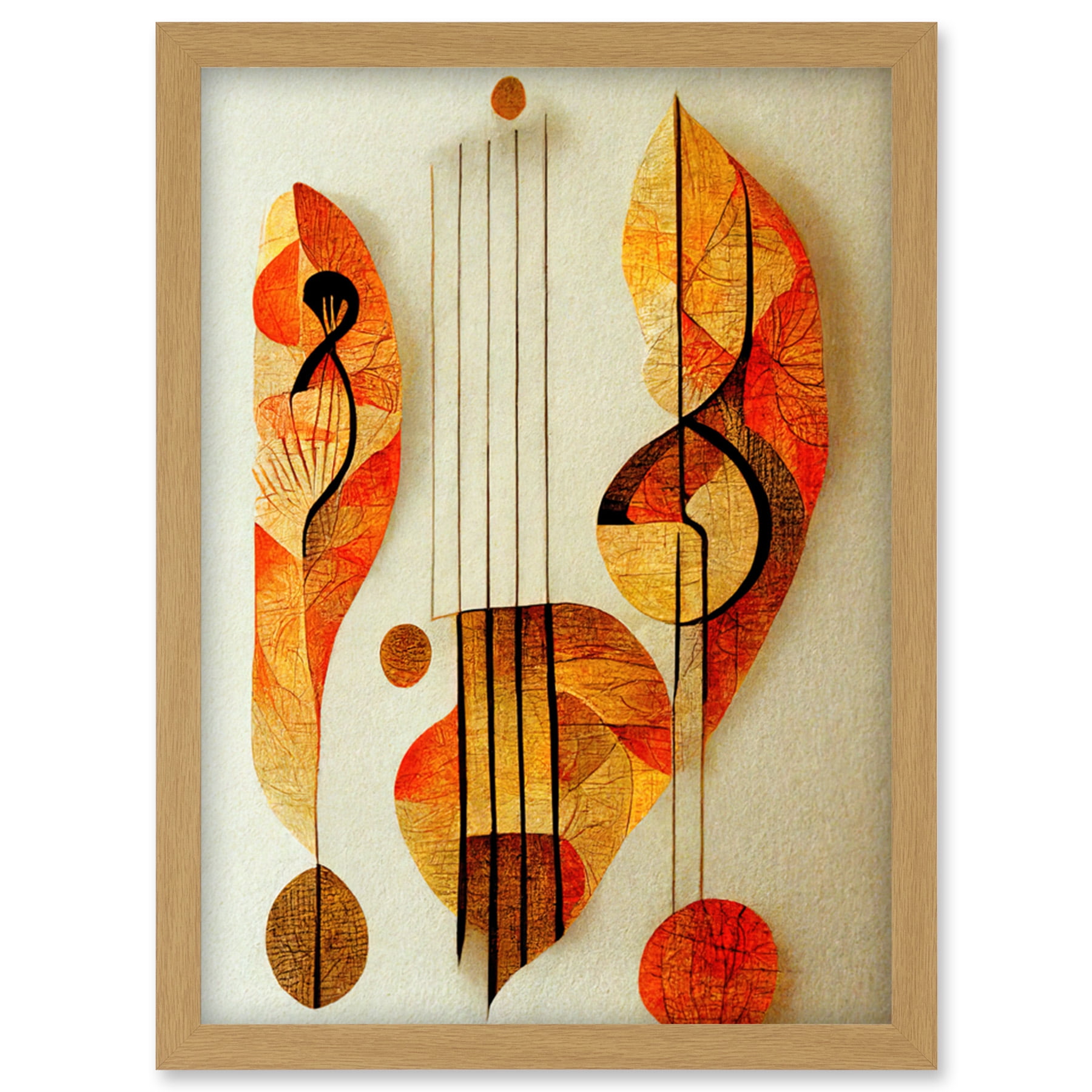 Modern Abstract Musical Symbol Clef and Staff in Warm Autumn Colours ...