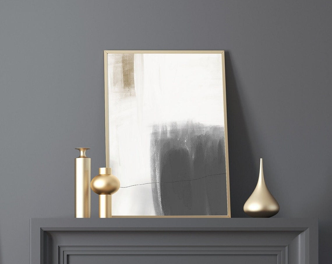 Modern Abstract Neutral, Abstract, Abstract Neutral Art, Living Room ...