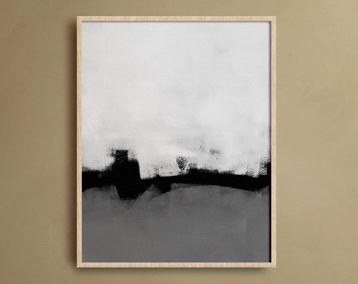 Modern Abstract Painting - Scandinavian Minimalist Landscape ...