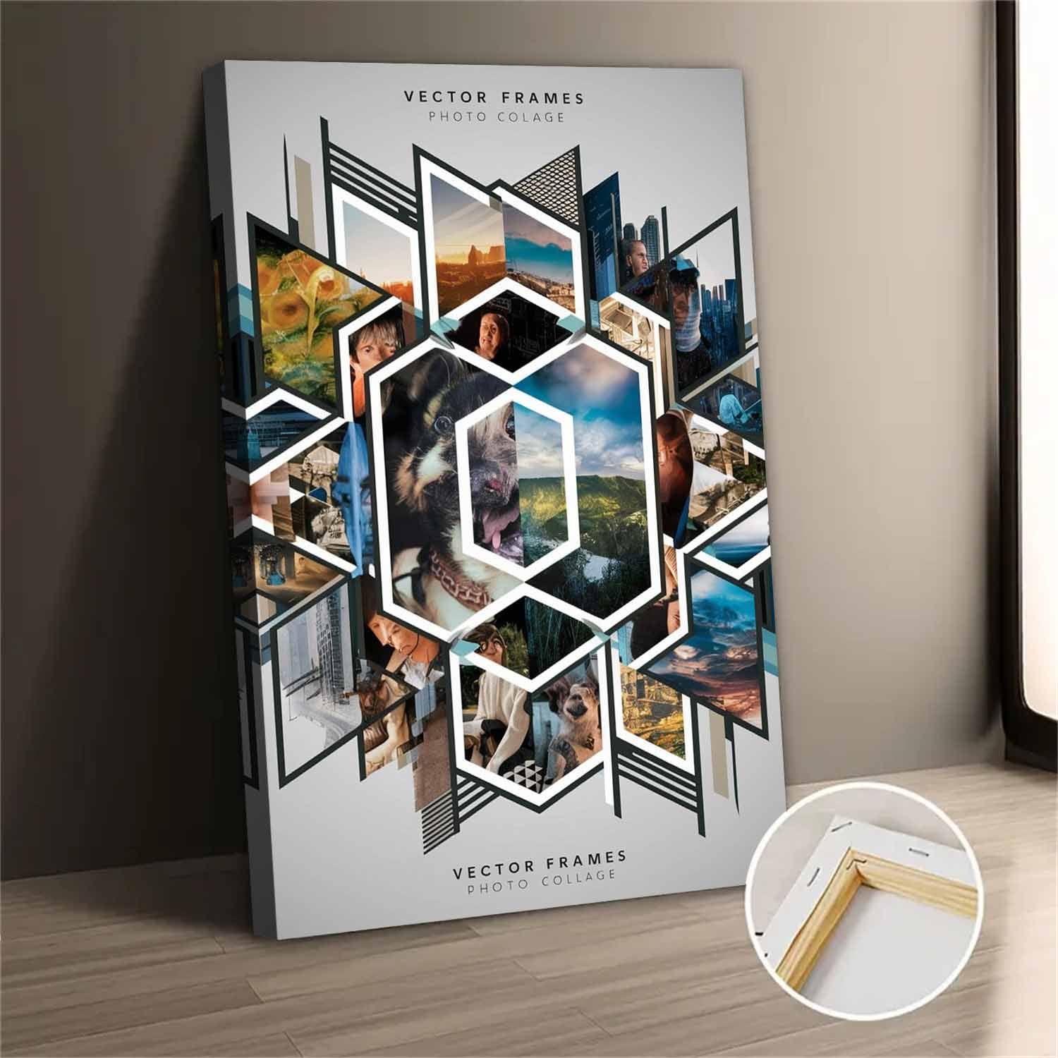 Modern Abstract Photo Collage Canvas Wall Art For Living Room - Walmart.com