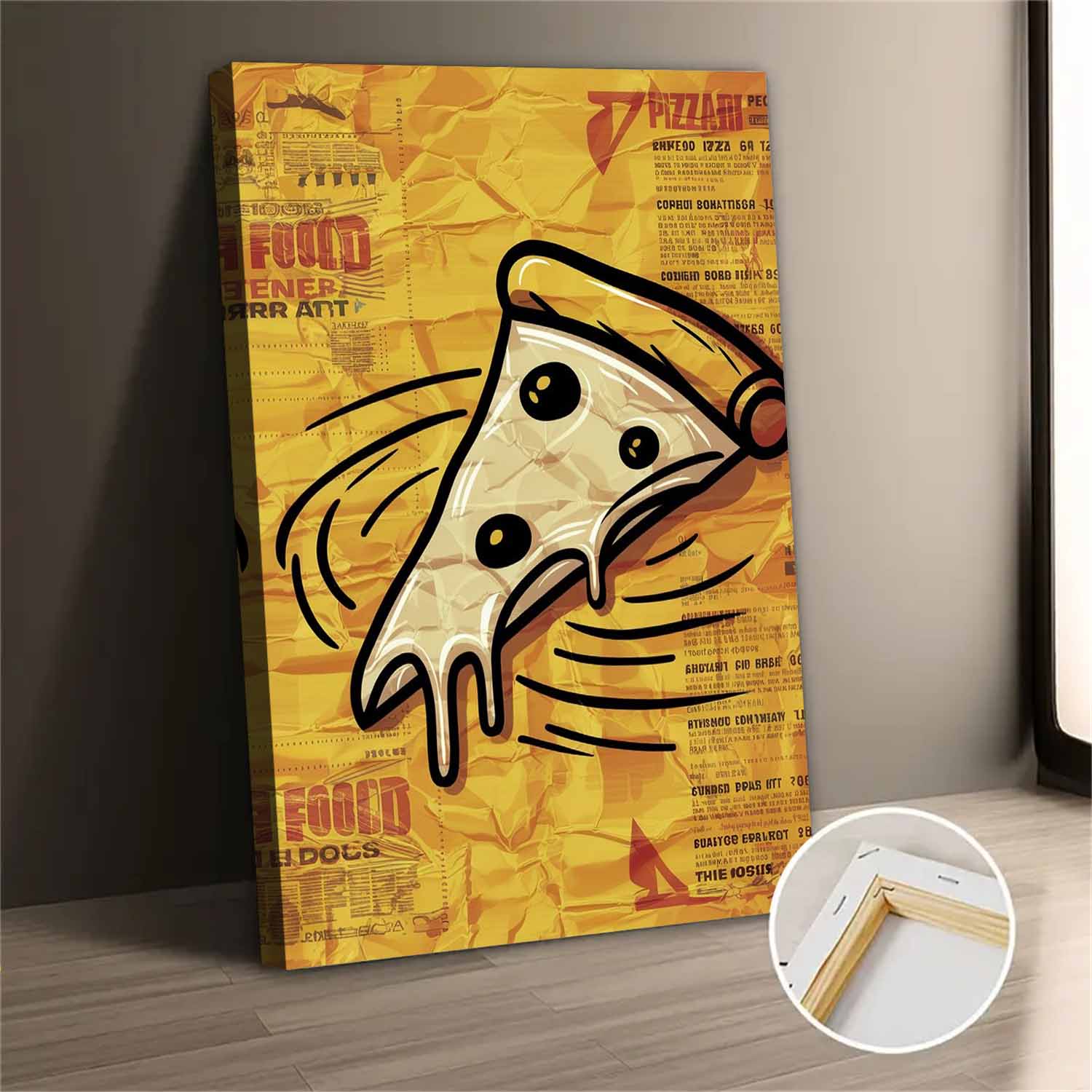 Modern Abstract Pizza Slice Canvas Wall Art For Bedroom Decor - Walmart.com