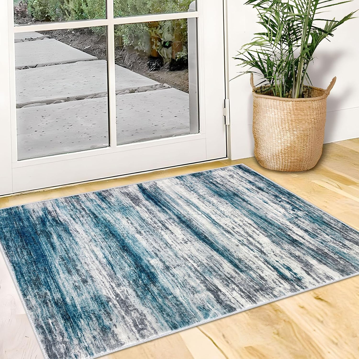 Modern Abstract Small Area Rugs 2x3, Washable Kitchen Rug Non-Slip Soft ...