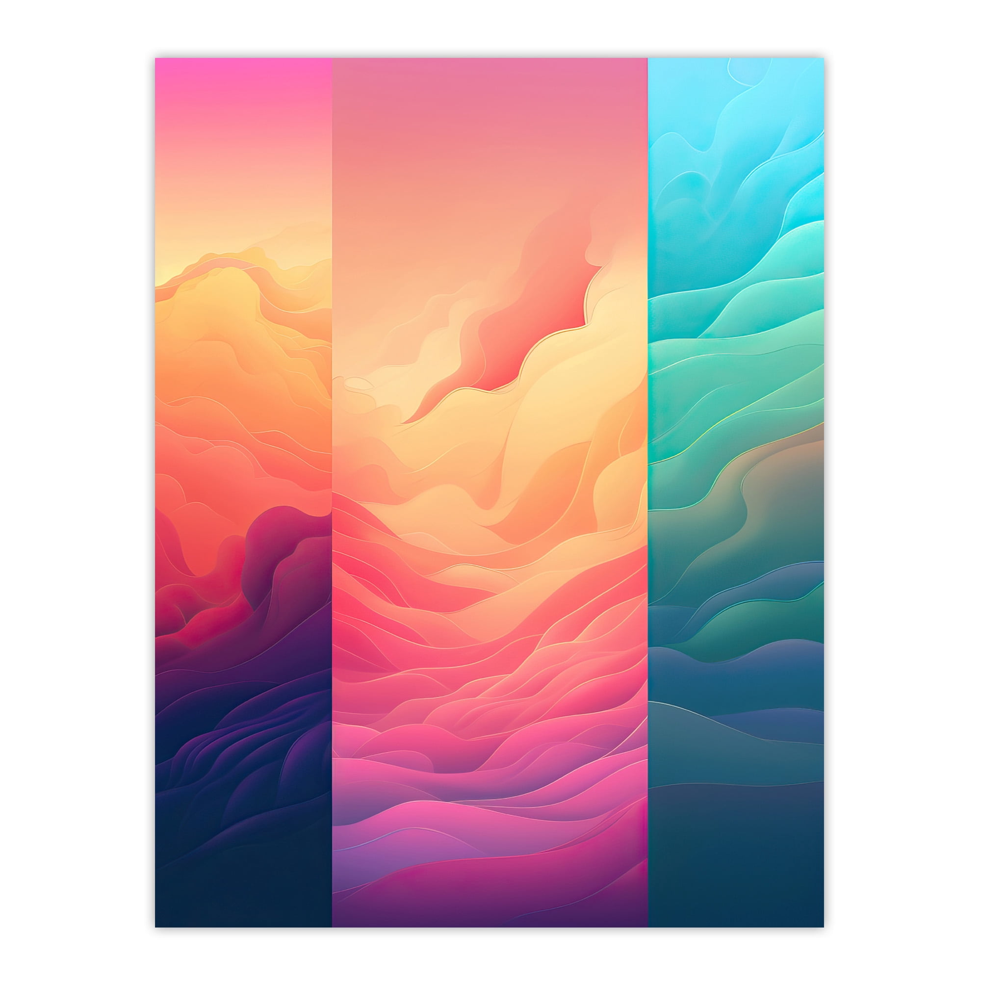 Modern Abstract Soft Pastel Clouds Block Painting Unframed Wall Art ...
