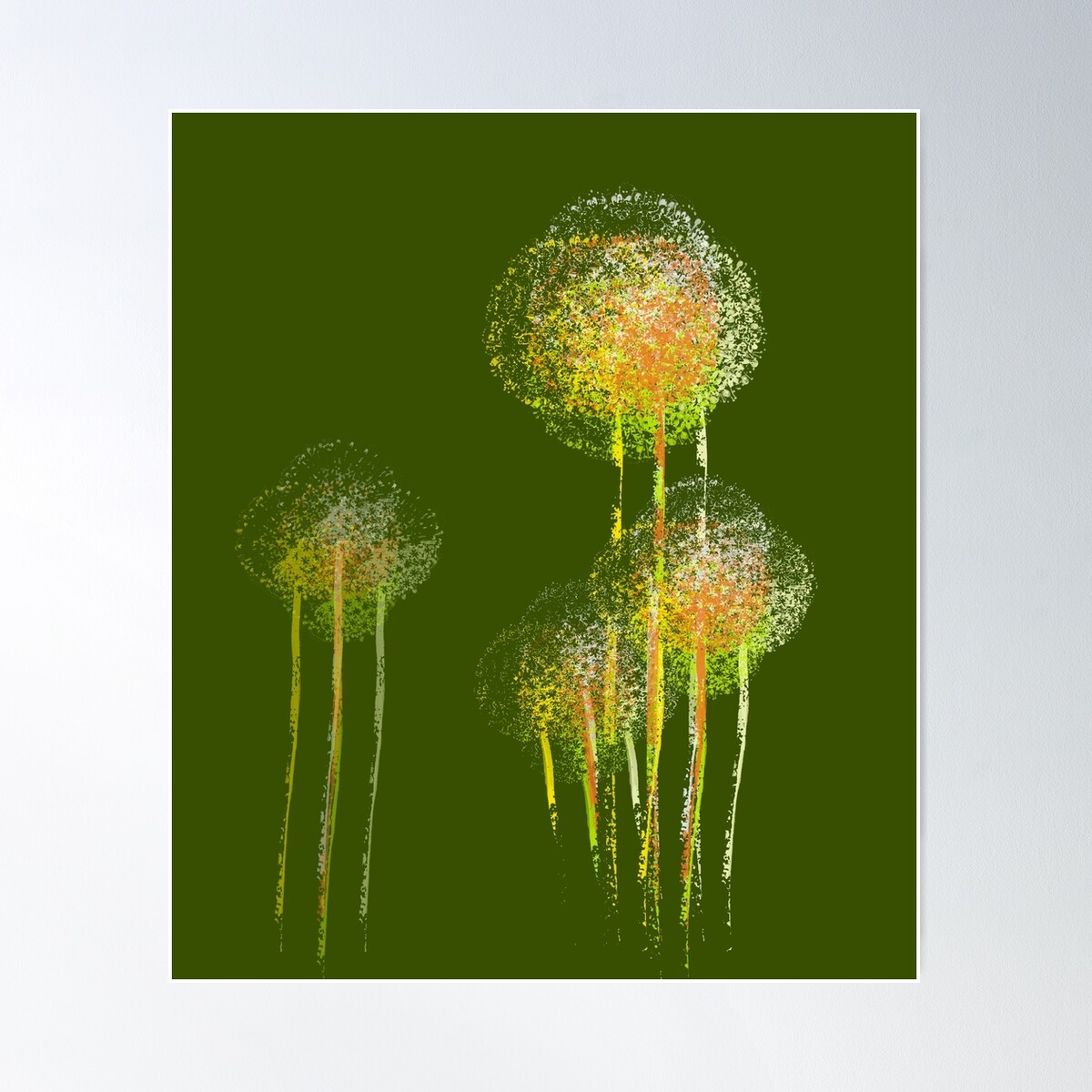 Modern Abstract Spring Flower Trees #2 Poster Wall Art, Modern Wall ...