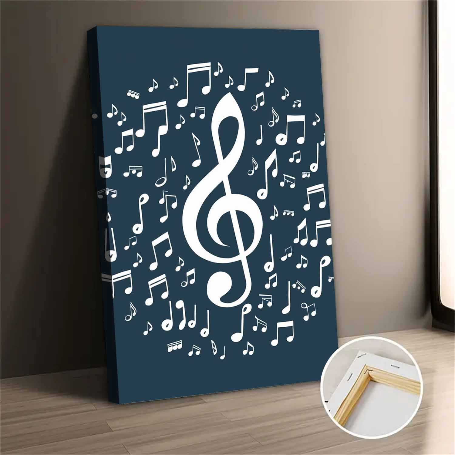 Modern Abstract Treble Clef Music Notes Canvas Wall Art - Walmart.com