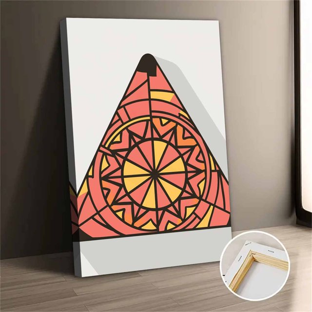 Modern Abstract Triangle Canvas Wall Art Print for Living Room Decor ...