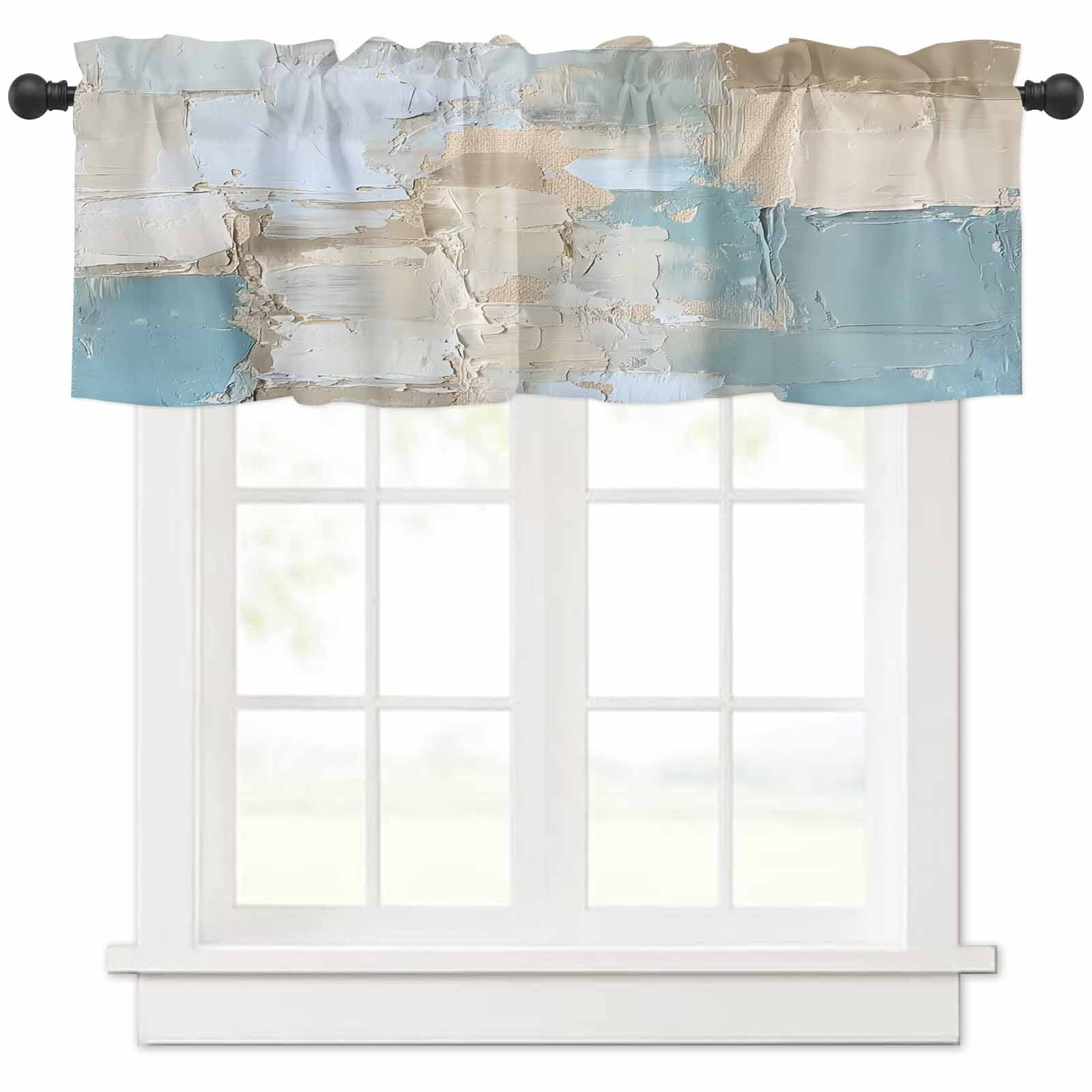 Modern Abstract Valances for Windows Farmhouse Kitchen Curtains ...