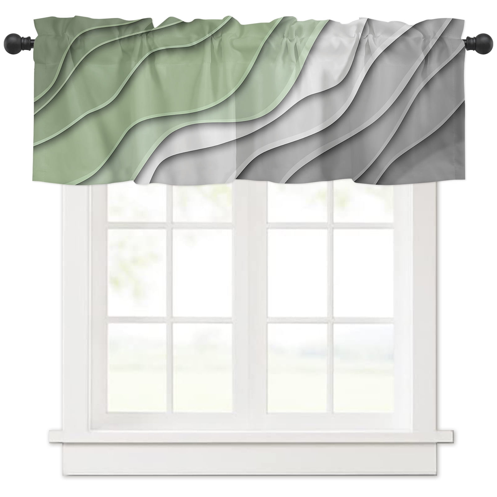 Modern Abstract, Valances for Windows Farmhouse Kitchen Curtains ...