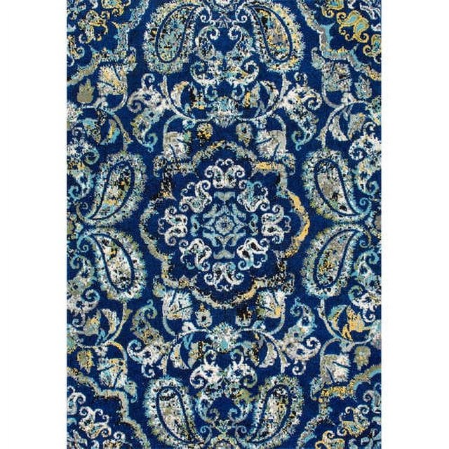 Modern Abstract Vintage Blue Area Rugs, 5 Feet by 7 Feet 5 Inches (5' x ...