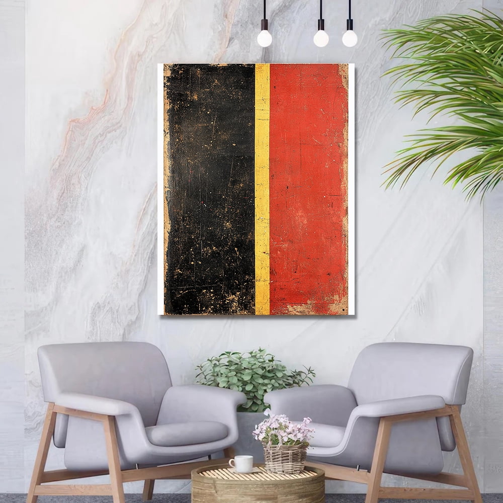 Modern Abstract Wall Art - Stripe Textured Art Print with Bold Black ...