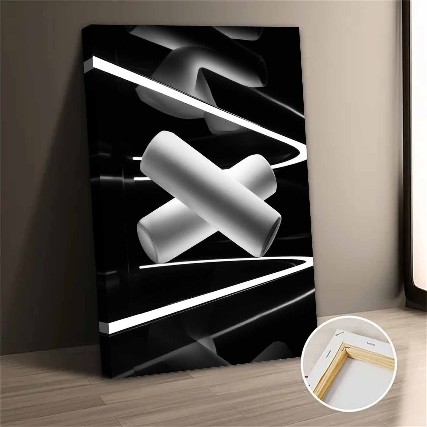 Modern Abstract White Cross Canvas Wall Art For Living Room - Walmart.com