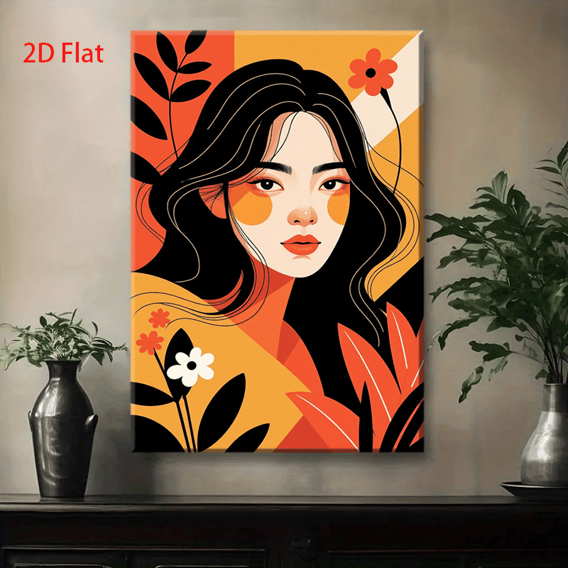 Modern Abstract Woman Face Painting, Poster Wall Art, Canva Print On ...