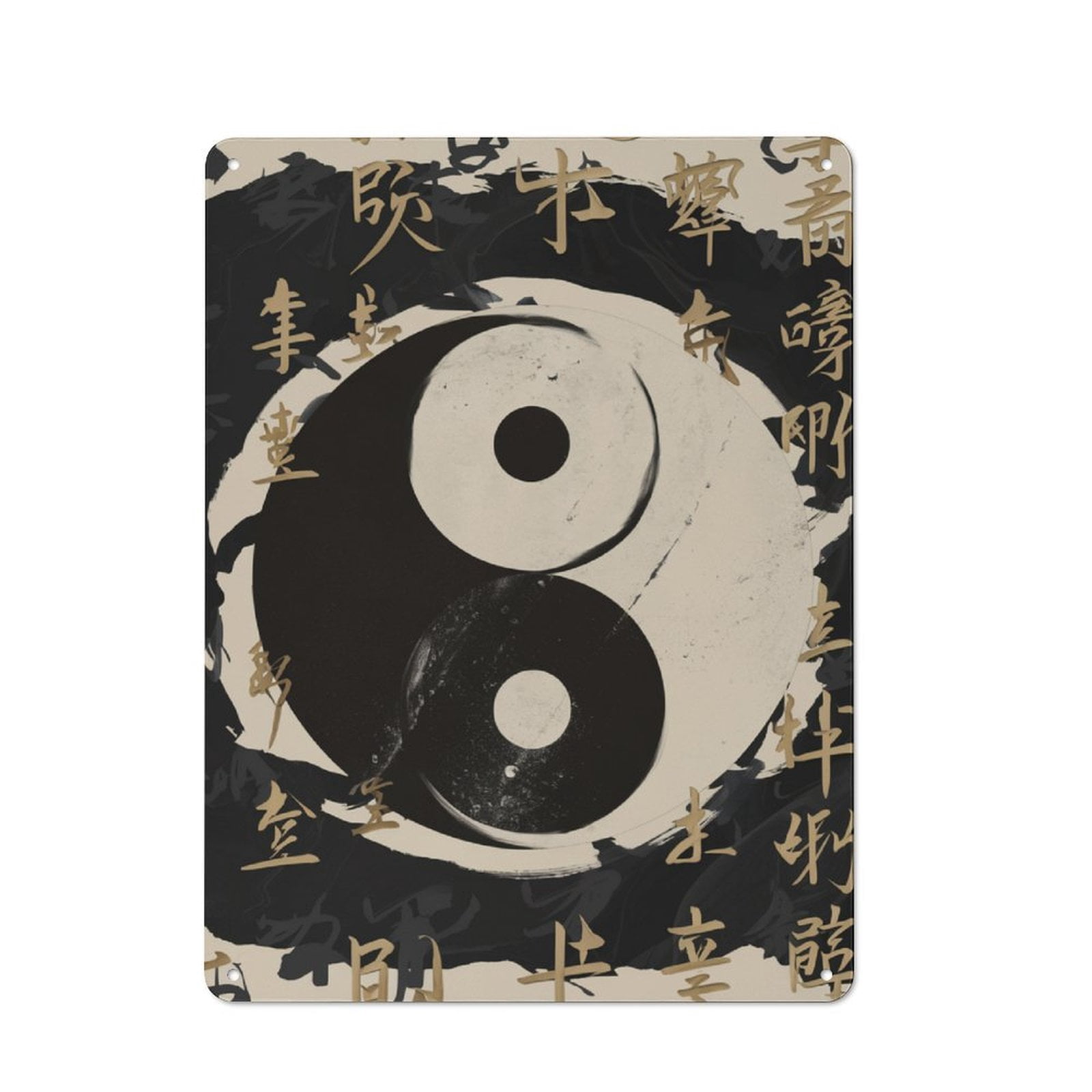 Modern Abstract Yin & Yang 3 Metal Tin Sign - Durable Aluminum Wall Art ...