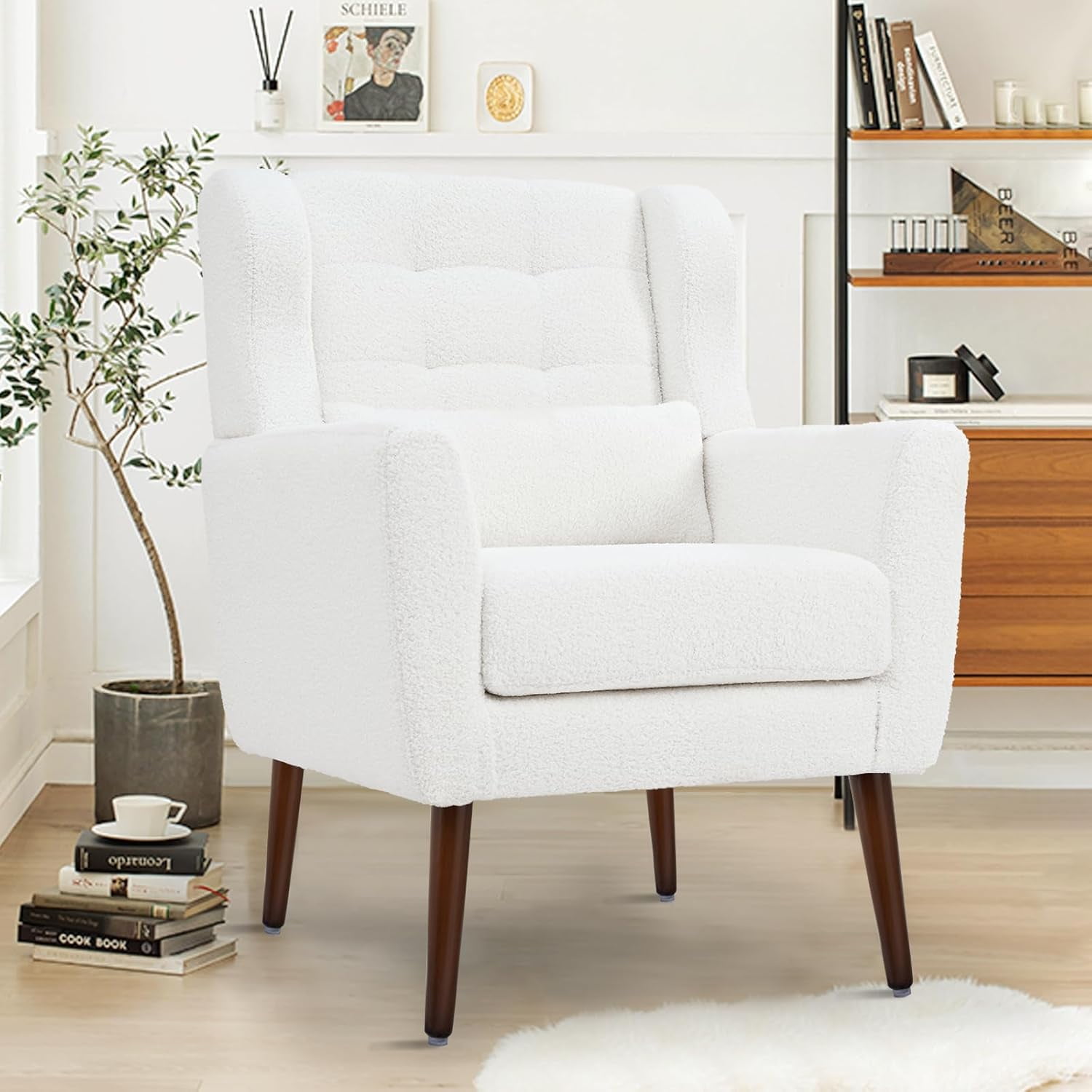 Modern Accent Arm Chair,Upholstered Armchair for Living Room, Bedroom ...