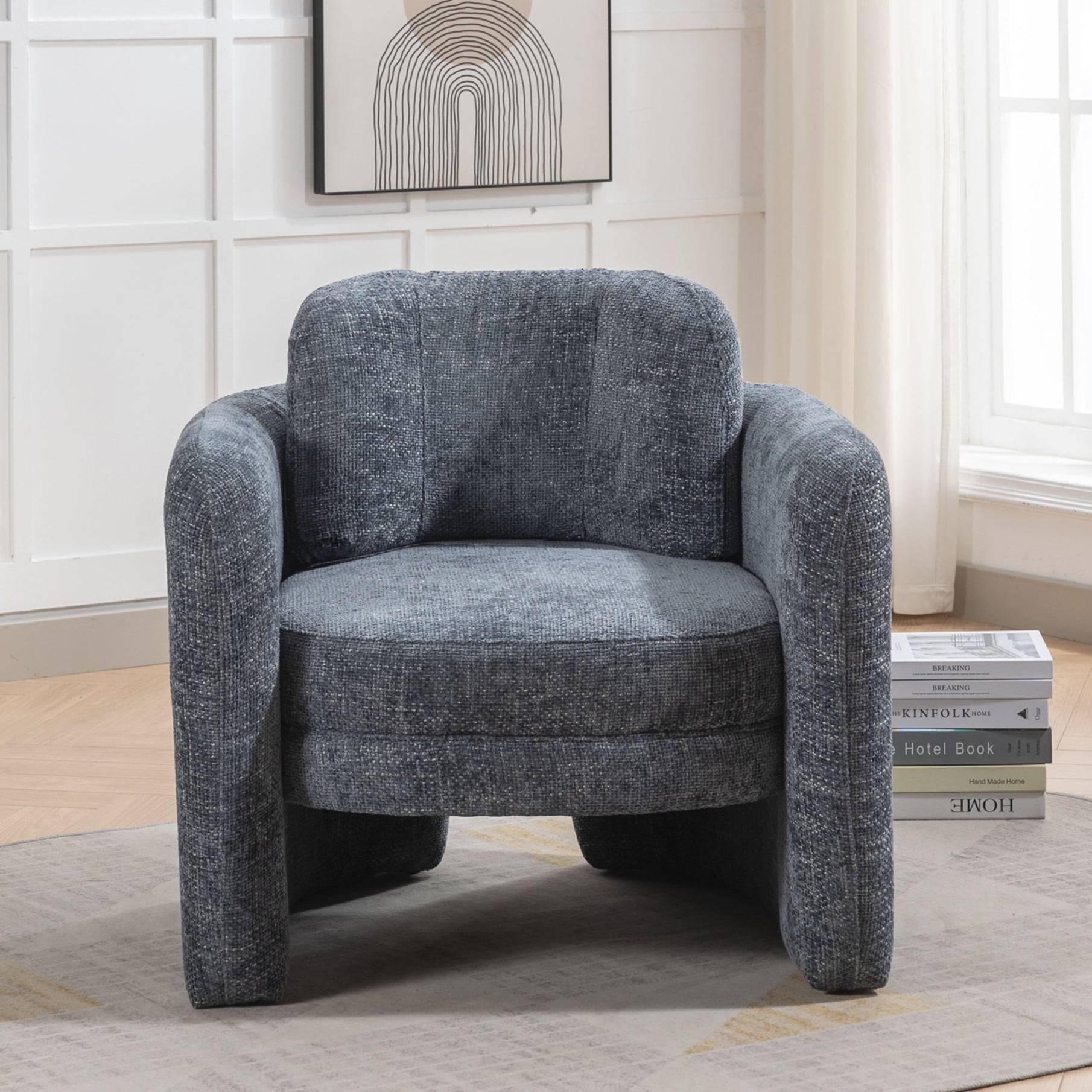 Modern Accent Armchair Barrel Chair, Unique U-Shape Chair Side Chair ...