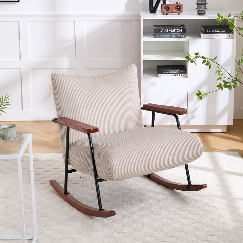 Modern Accent Chair Arm Chair Living Room Rocking Chair Metal Frame ...