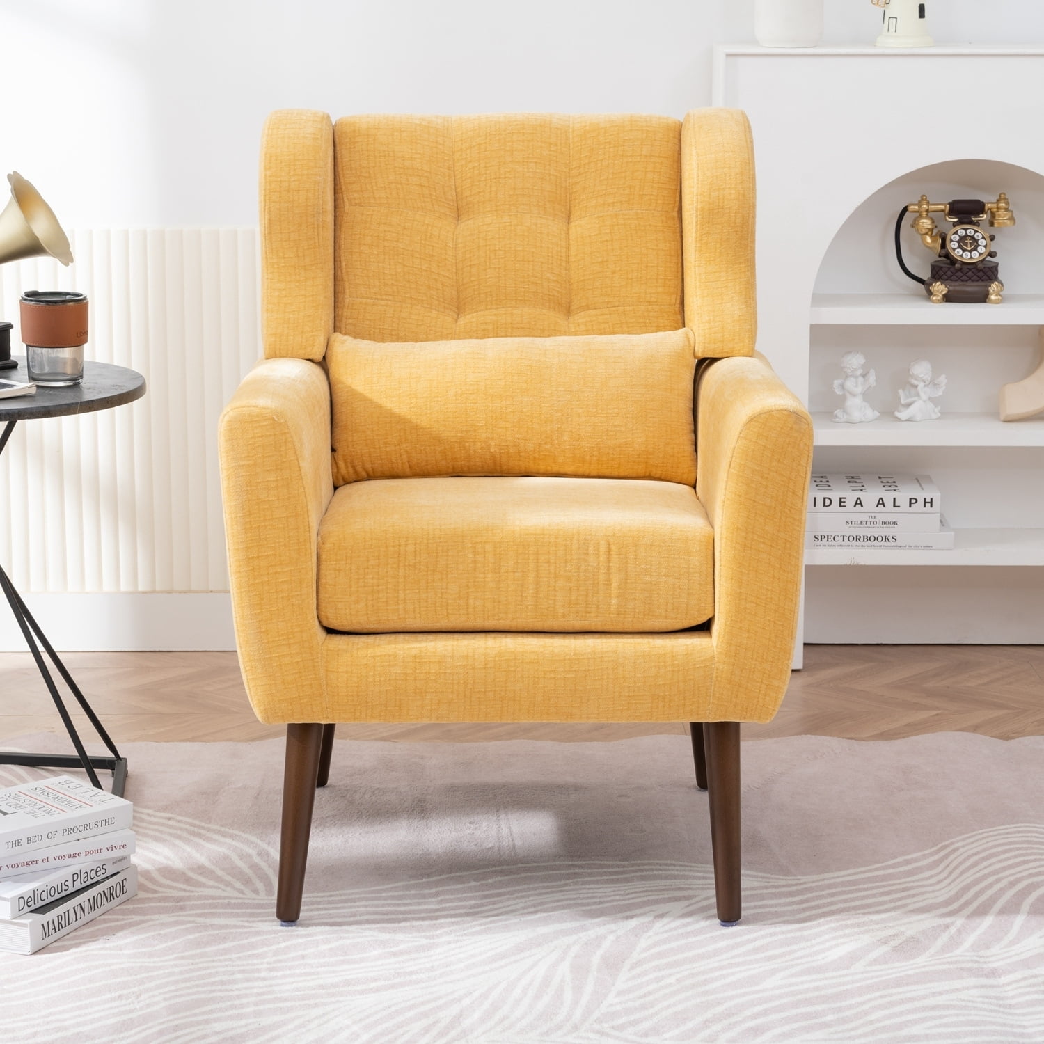 Modern Accent Chair,Arm Chairs for Living Room Bedroom Yellow - Walmart.com
