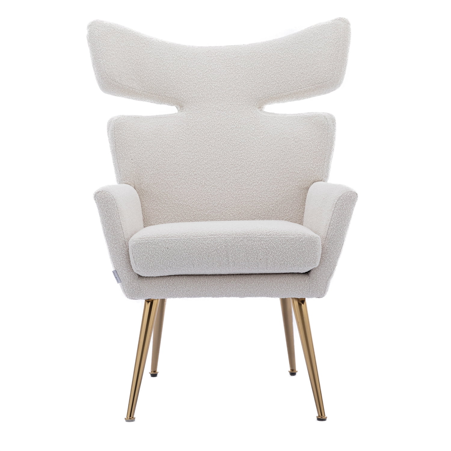 Modern Accent Chair, Comfy Upholstered Armchair with Golden Legs and ...