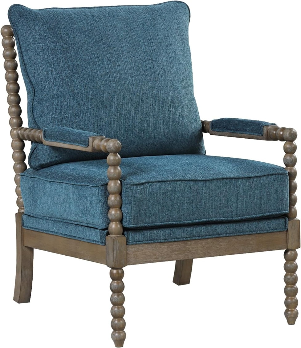 Modern Accent Chair with Gourd-Shaped Wood Frame And Soft Cushion, High ...