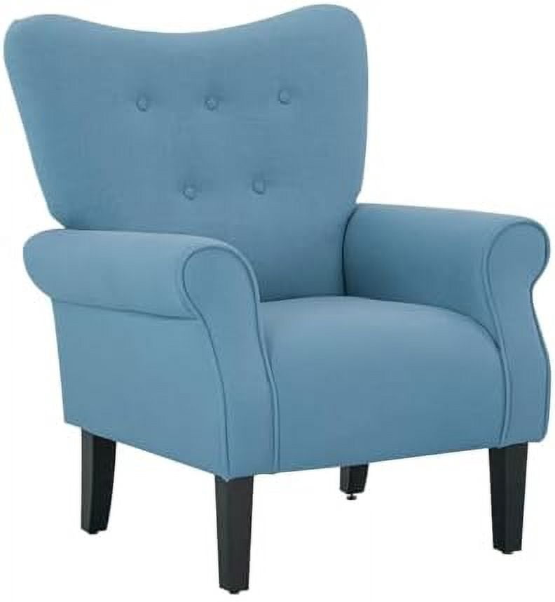 Modern Accent Chair,High Back Armchair,Upholstered Fabric Button Single ...