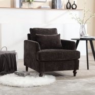 BELLEZE Mid Century Accent Chair, Retro Wooden Frame Denim Arm Chairs ...