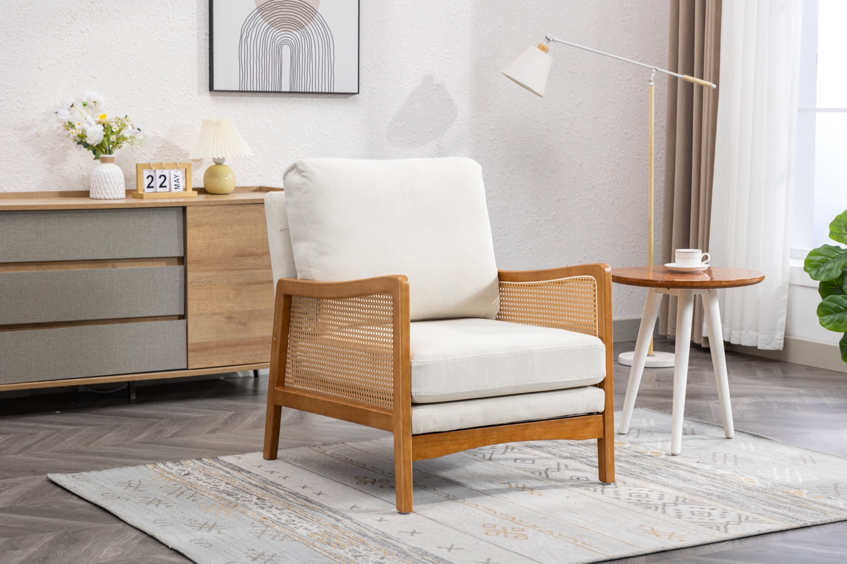 Modern Accent Chair, Mid Century Single Fabric Lounge Reading Armchair ...