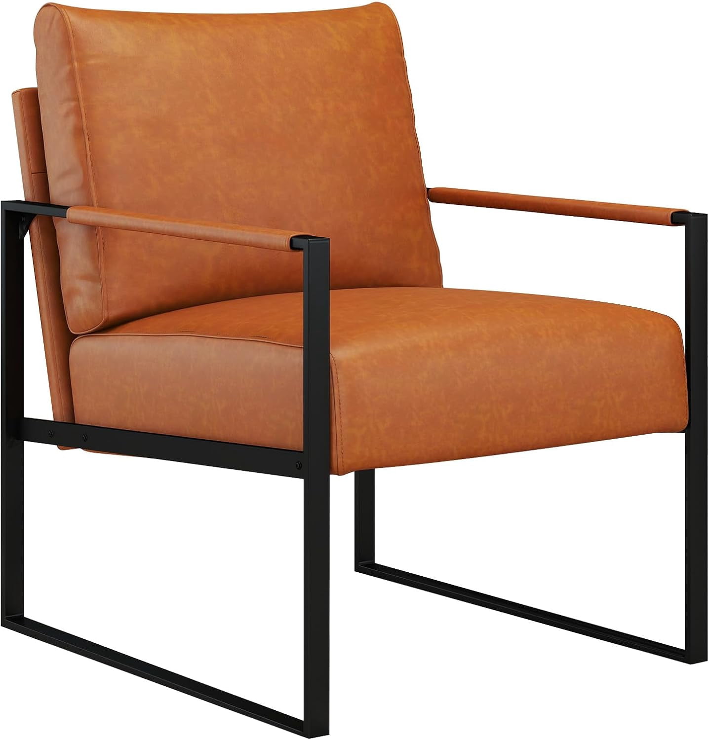 Modern Accent Chair, Padded Armchair with Metal Frame, Comfortable ...