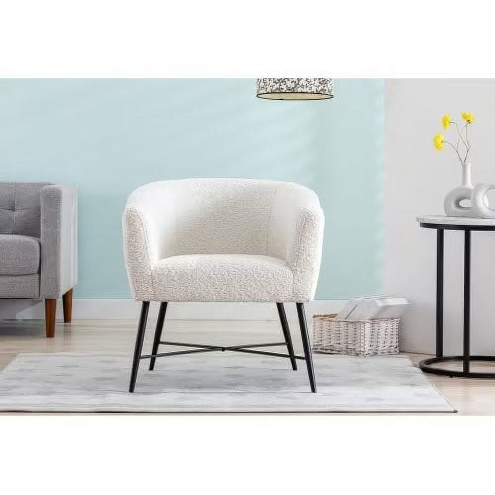 Modern Accent Chair, Sheep Wool-Like Fabric Single Sofa Chair ...
