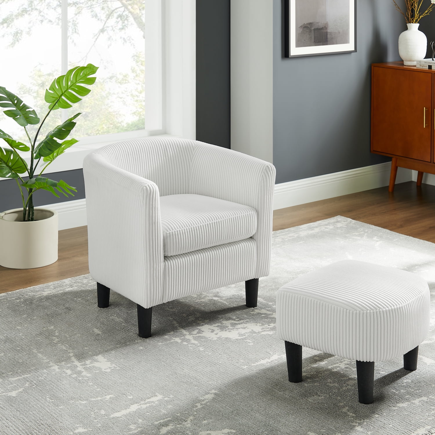 Modern Accent Chair Upholstered Arm Chair Corduroy Single Sofa Chair ...