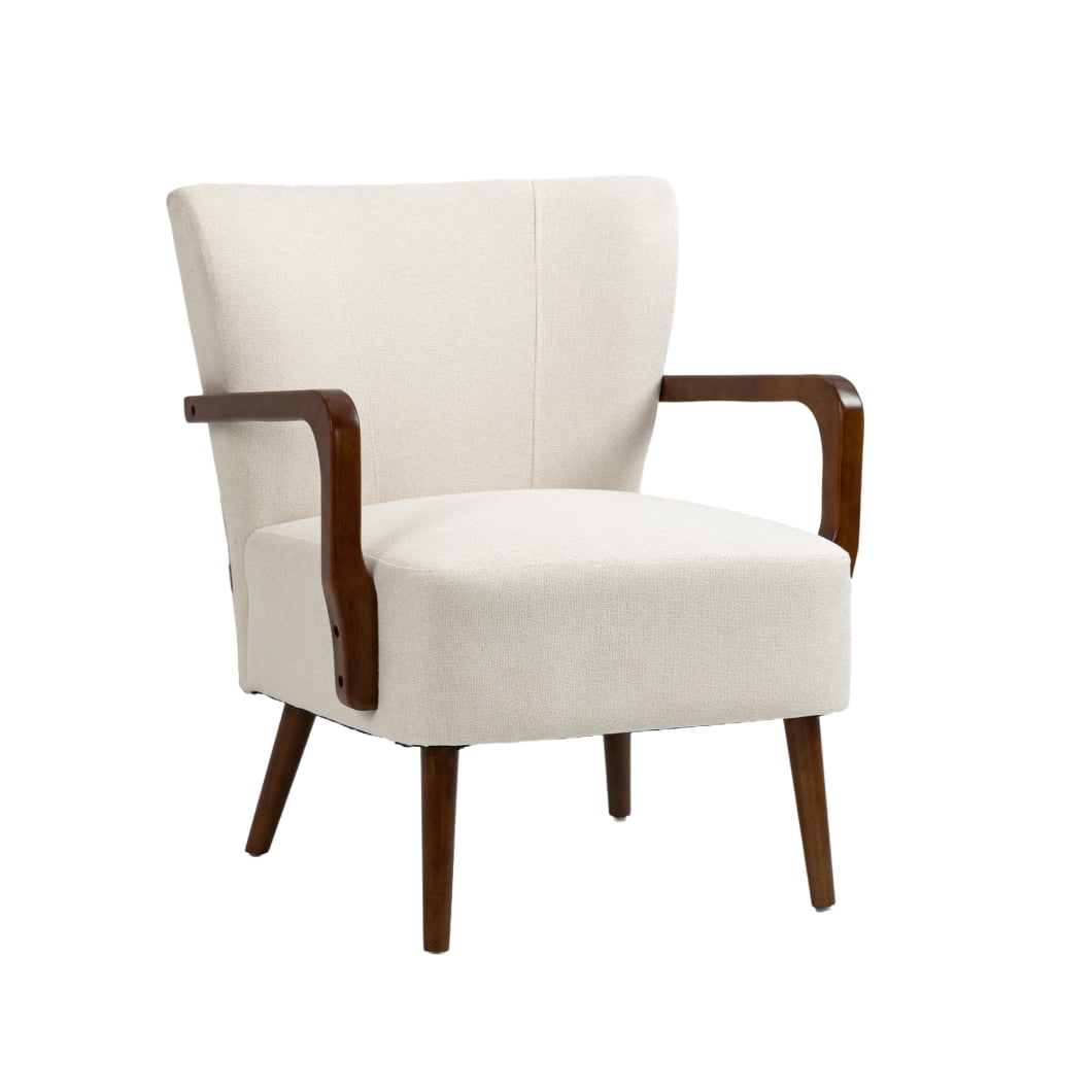 Modern Accent Chair with Wide Backrest, Comfy Lounge Chair with Solid ...