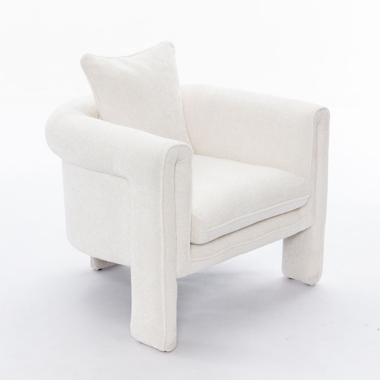Modern Accent Chair with High Resilience Sponge & Pillow, Single Sofa ...
