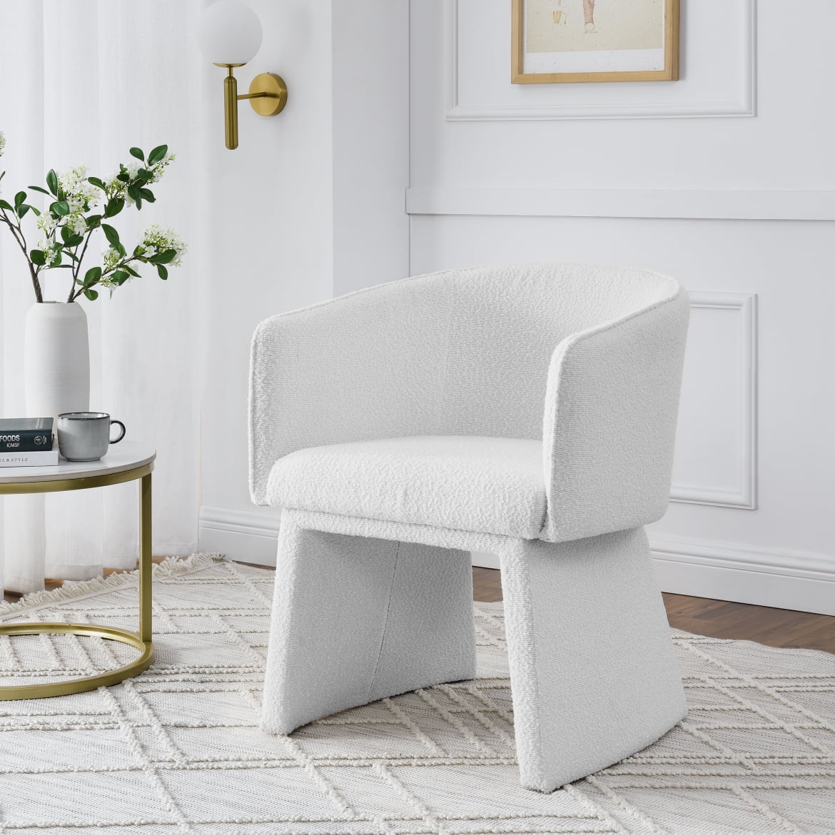 Modern Accent Chairs, Simple Upholstered Occasional Chair with Armrest ...