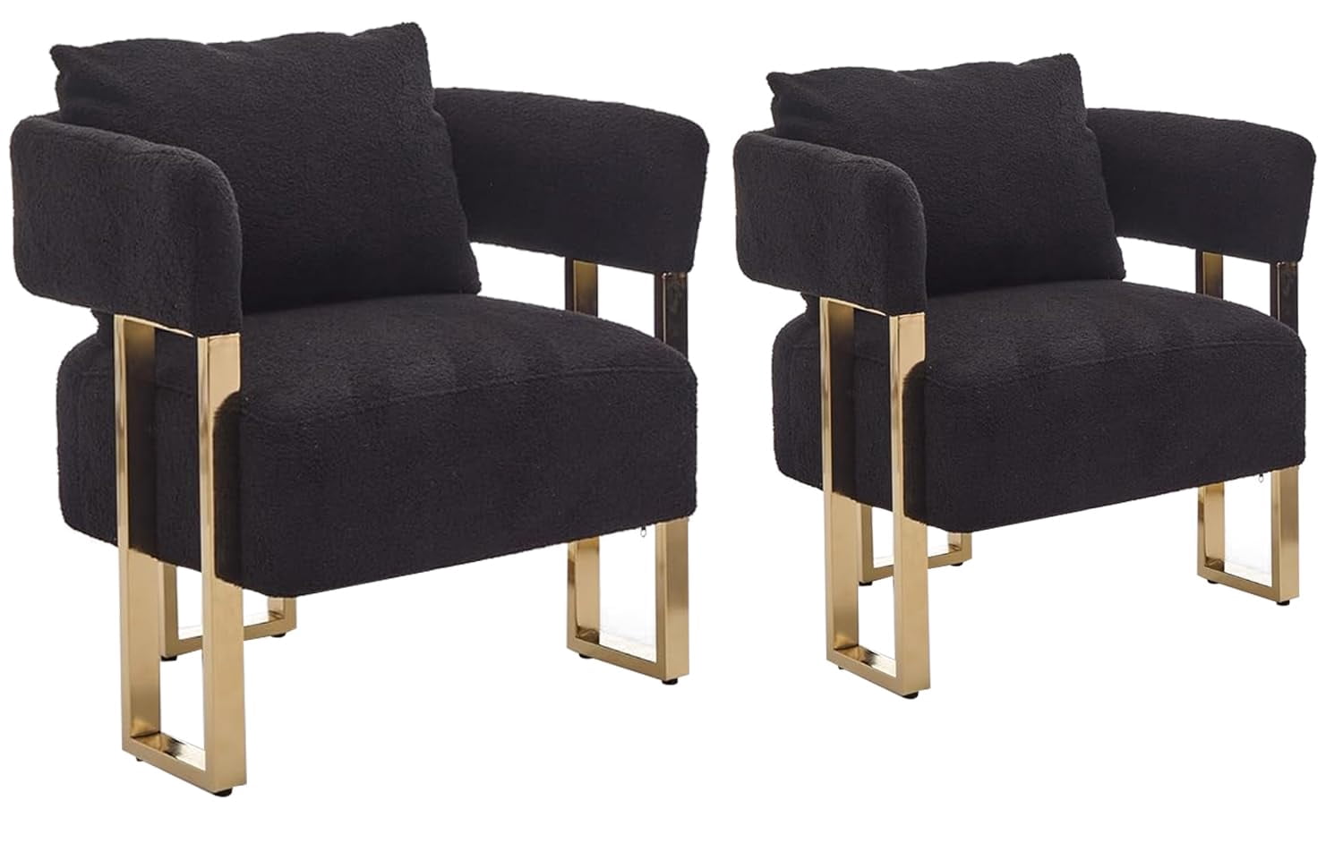 Modern Accent Chairs no Wheels, Living Room Side Chairs Set of 2 with ...