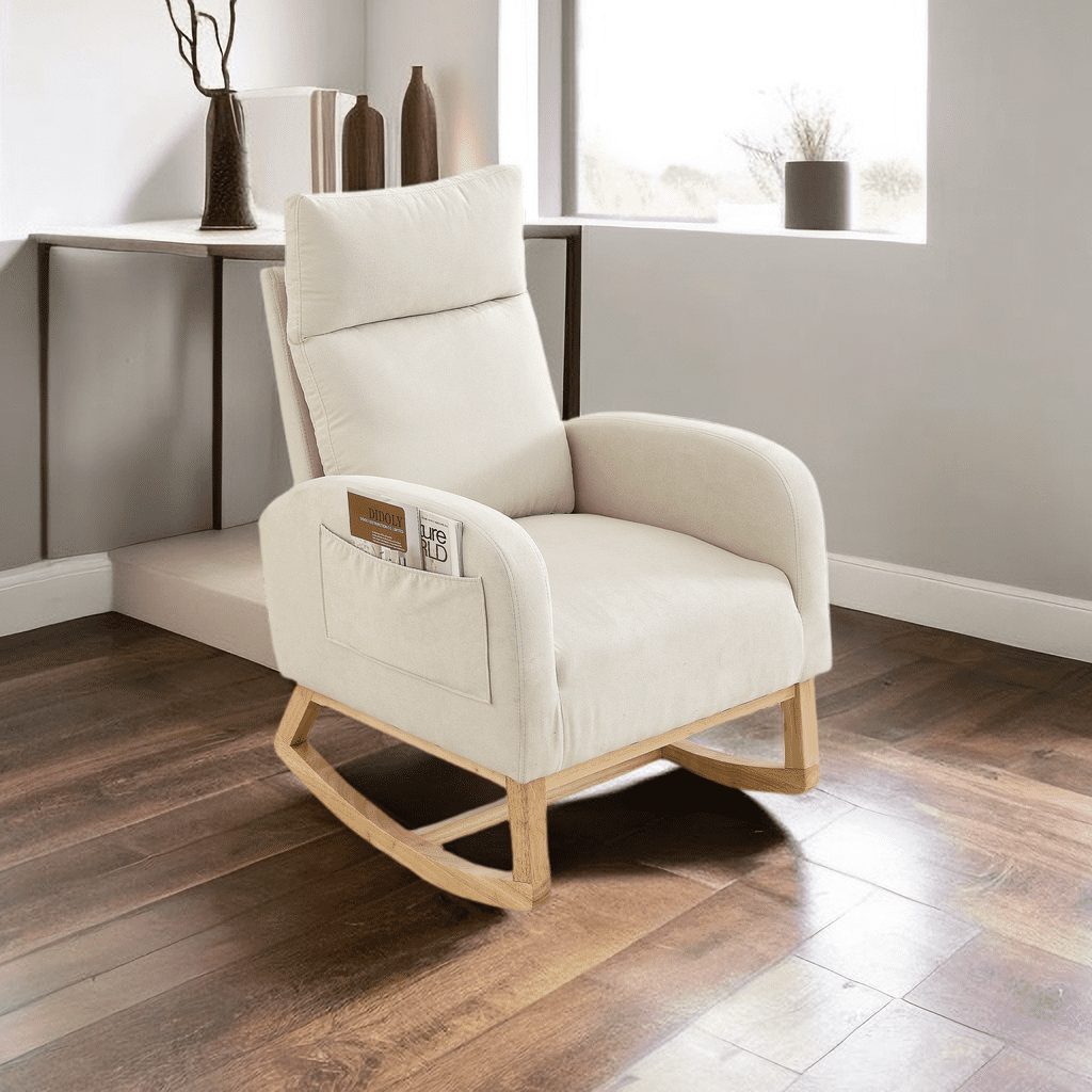 Modern Accent High Backrest Living Room Lounge Arm Rocking Chair,Two ...