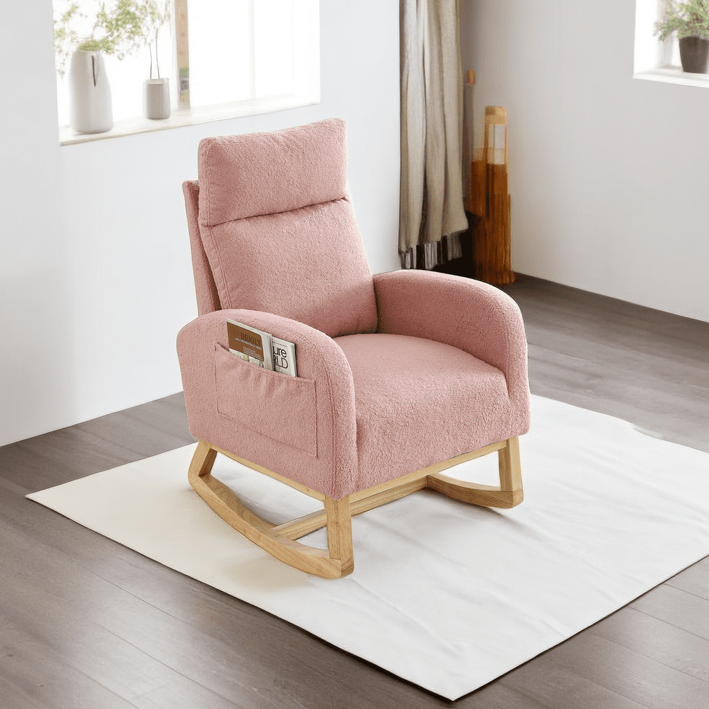Modern Accent High Backrest Living Room Lounge Arm Rocking Chair,Two ...