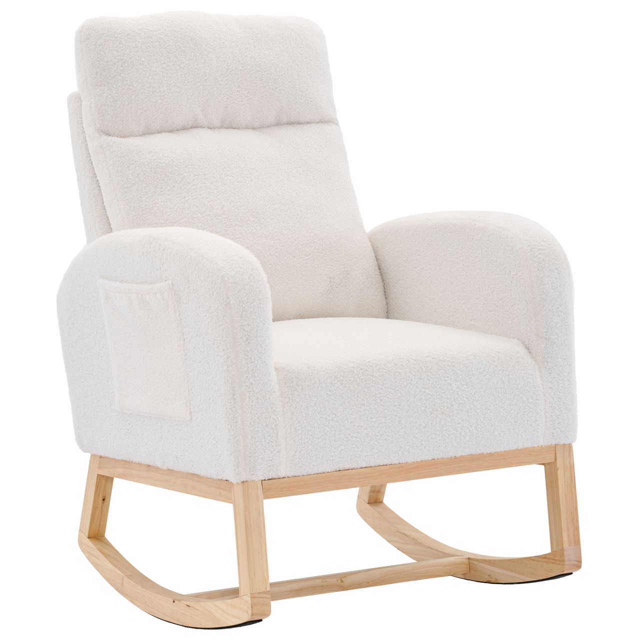 Modern Accent Rocking Chair with Solid Wood Legs, Mid-Century Nursery ...