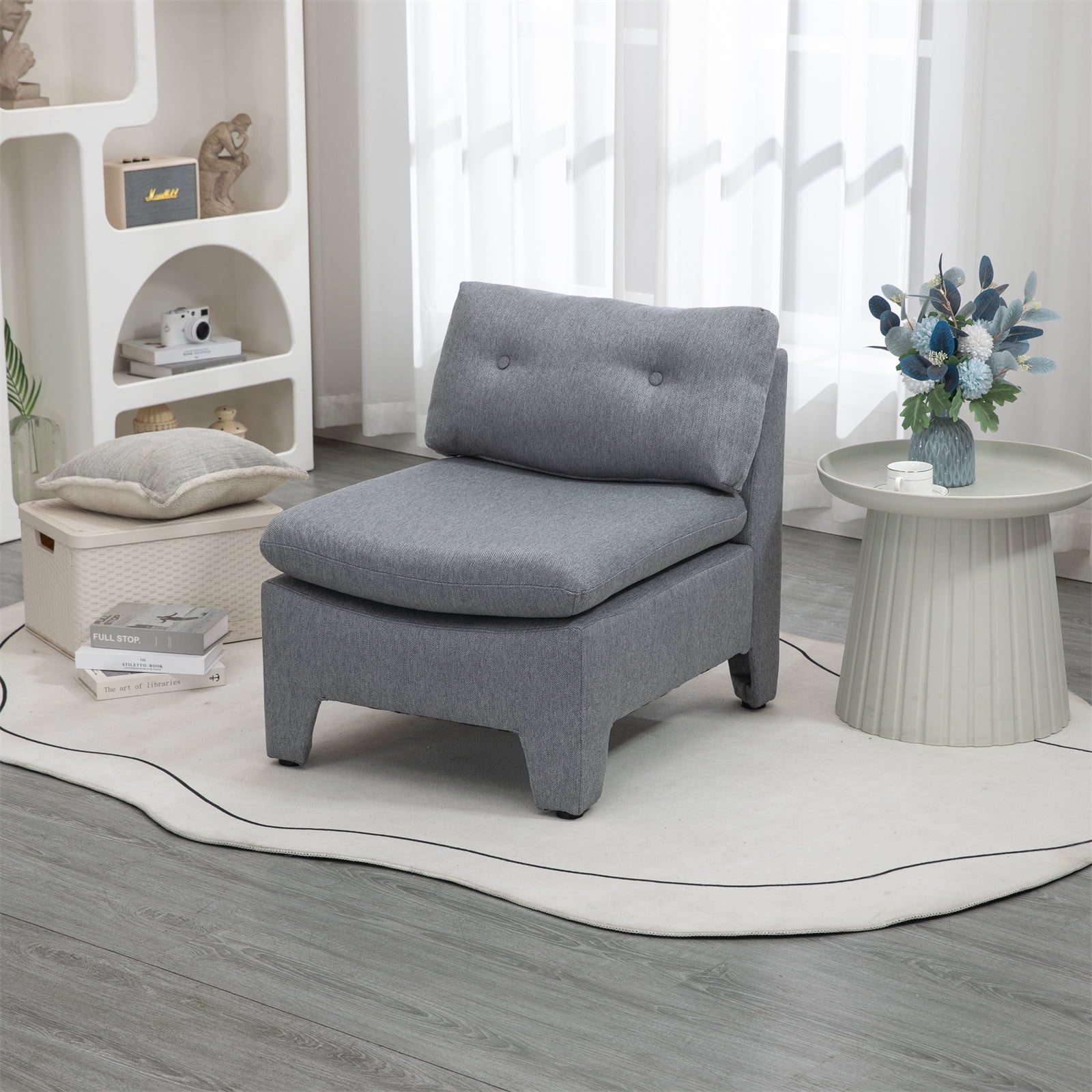 Modern Accent Single Lazy Chair With Giant Edge Pillows And Pillows ...