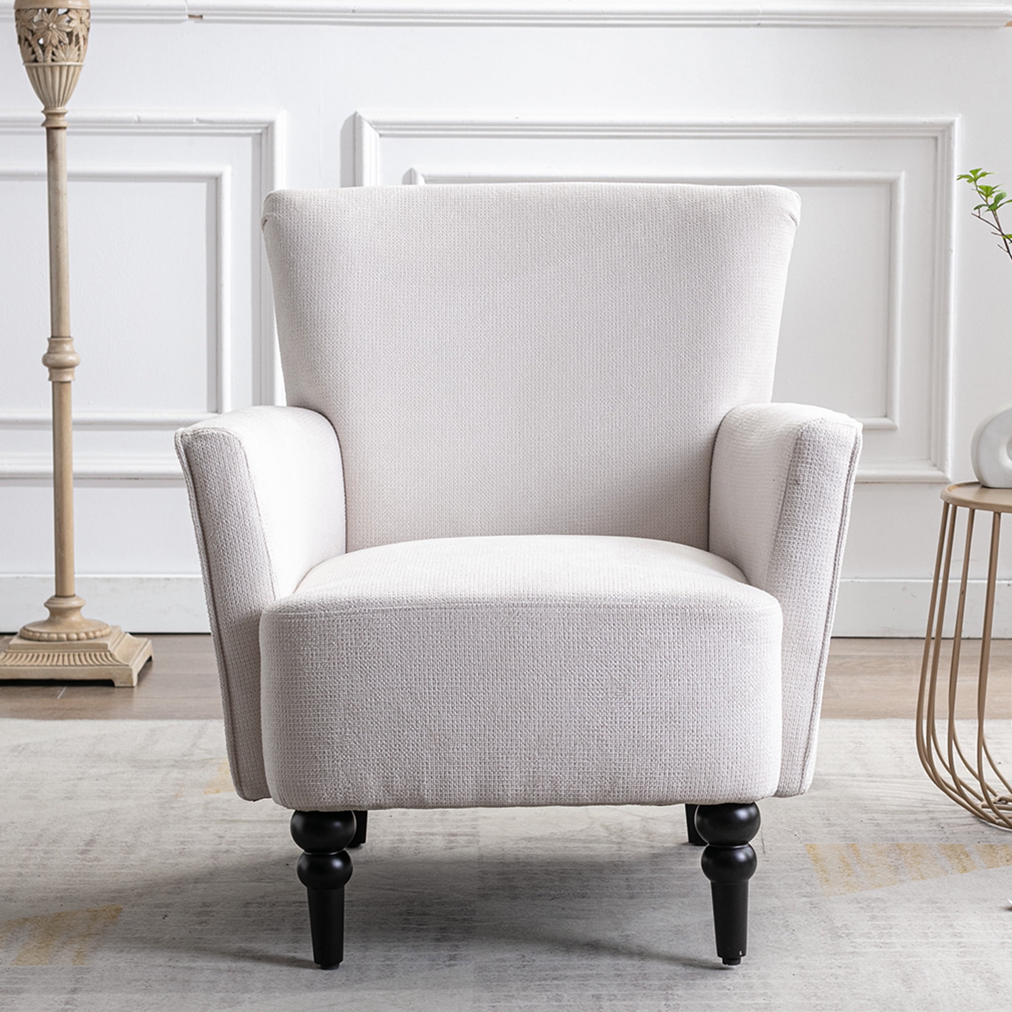 Modern Accent Sofa Chair with Linen surface,Leisure Chair with solid ...