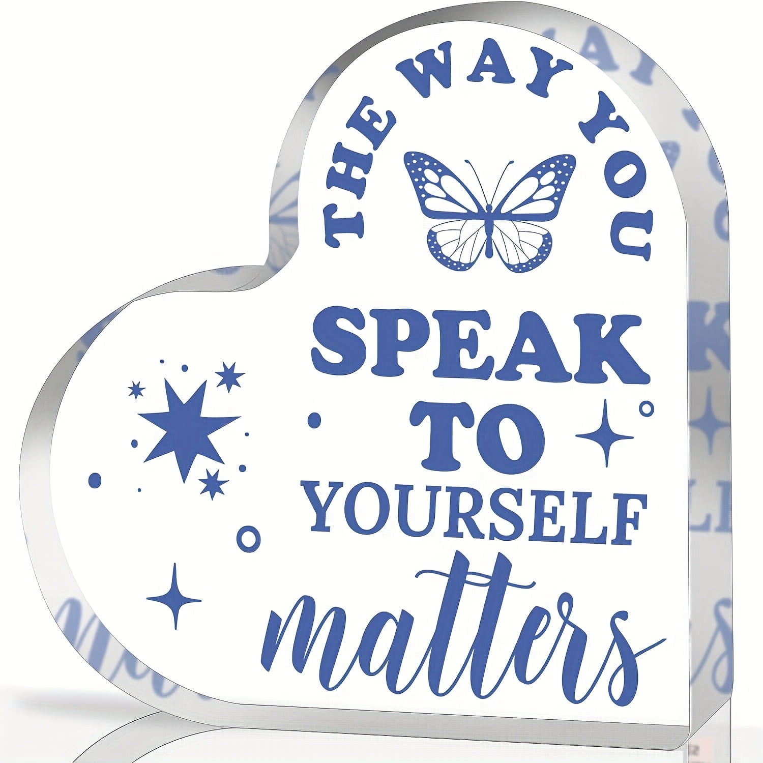 Modern Acrylic Butterfly Desk Decor "Speak to Yourself Matters ...