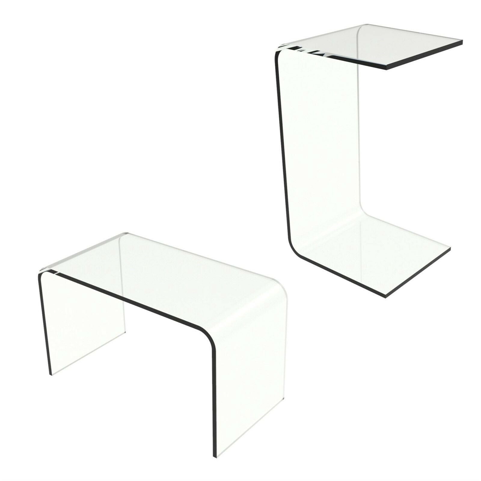 Modern Acrylic End Table Clear C Style See Through Laptop Desk Bed 24 x ...