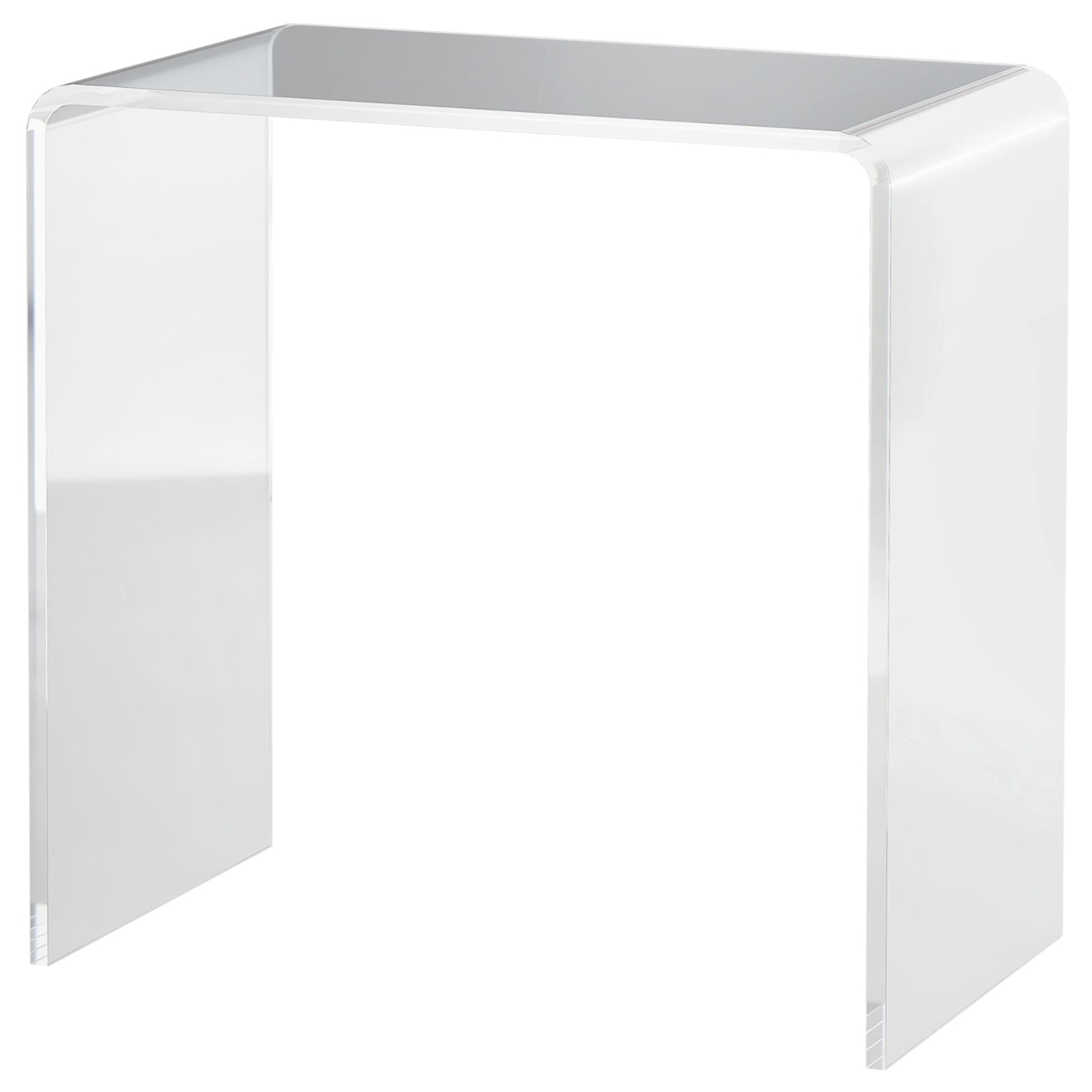 Modern Acrylic End Table: Waterfall Side Table with Rounded Edges and ...