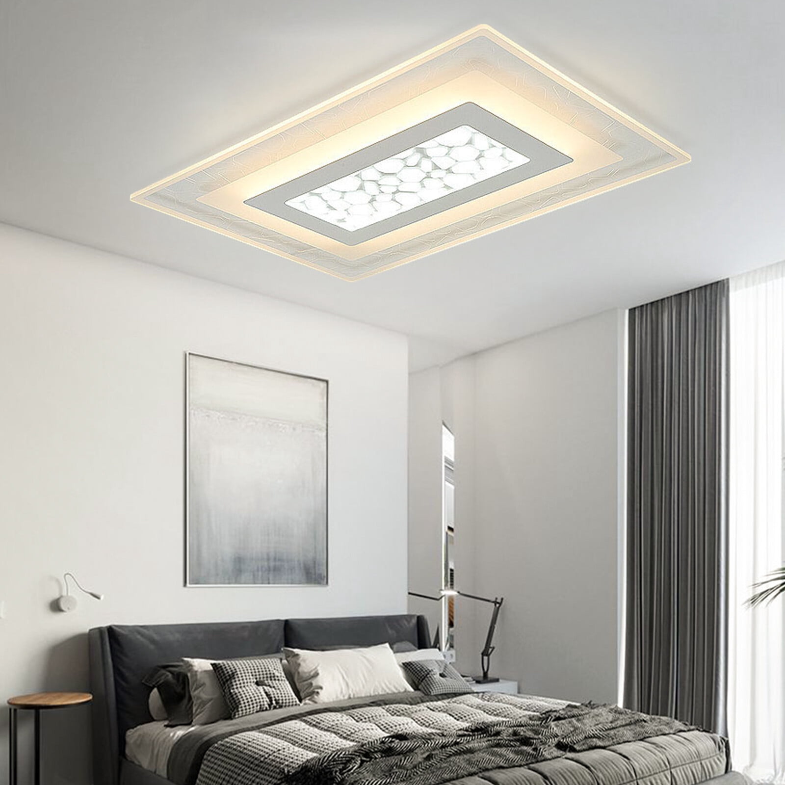 Modern Acrylic LED Ceiling Light Flush Mount Square Fixture Lamp Living ...