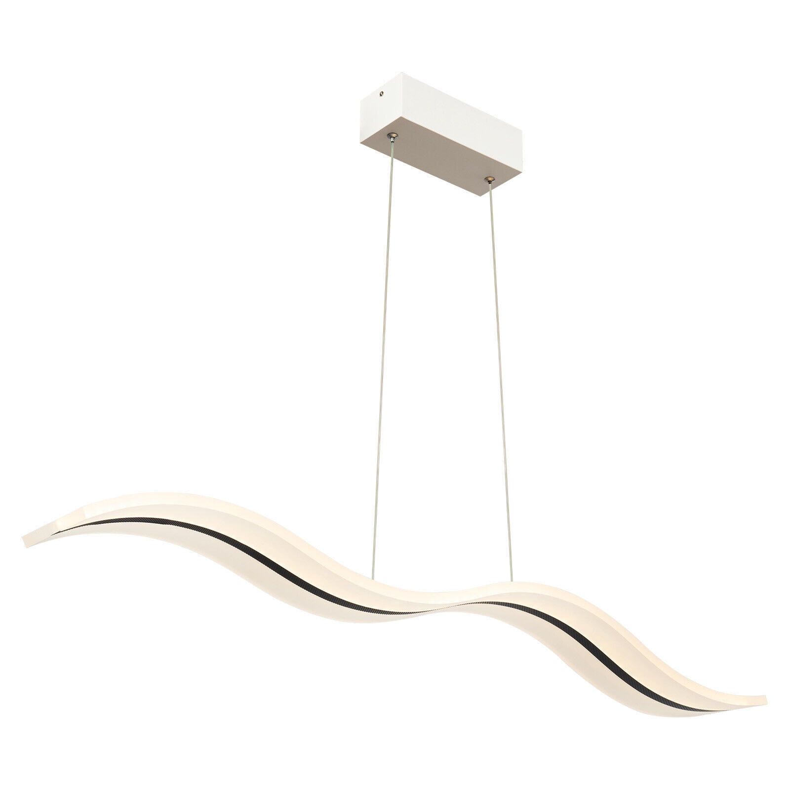 Modern Acrylic Linear Wave Shape Chandelier LED Dimmable Pendant Light ...