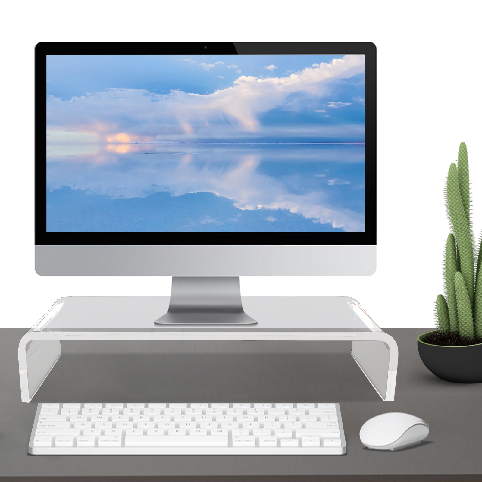 Modern Acrylic Monitor Desktop Monitor Stand Riser Laptop Computer ...