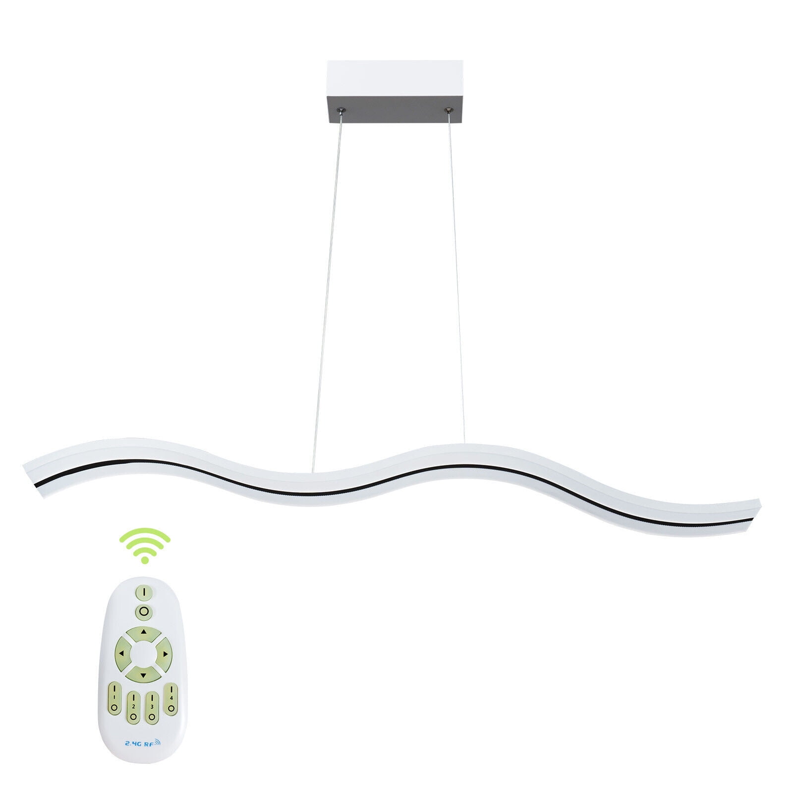 Modern Acrylic Wave LED Ceiling Fixture Pendant Light Three-Color ...