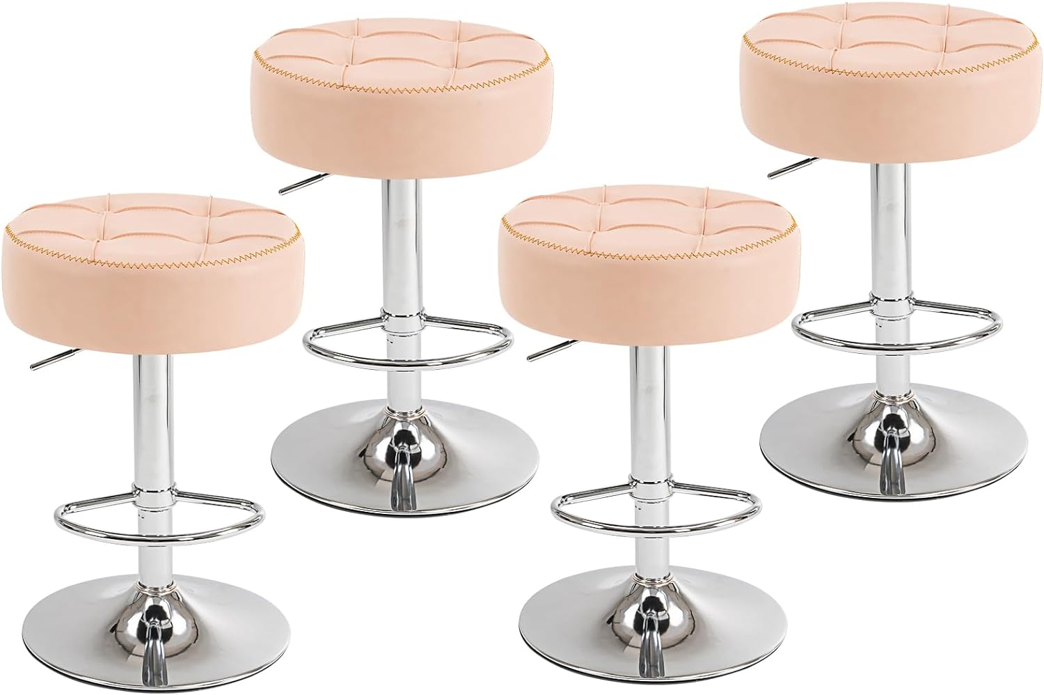 Modern Adjustable Height 360° Swivel Circular Bar Stools - Comfortable ...