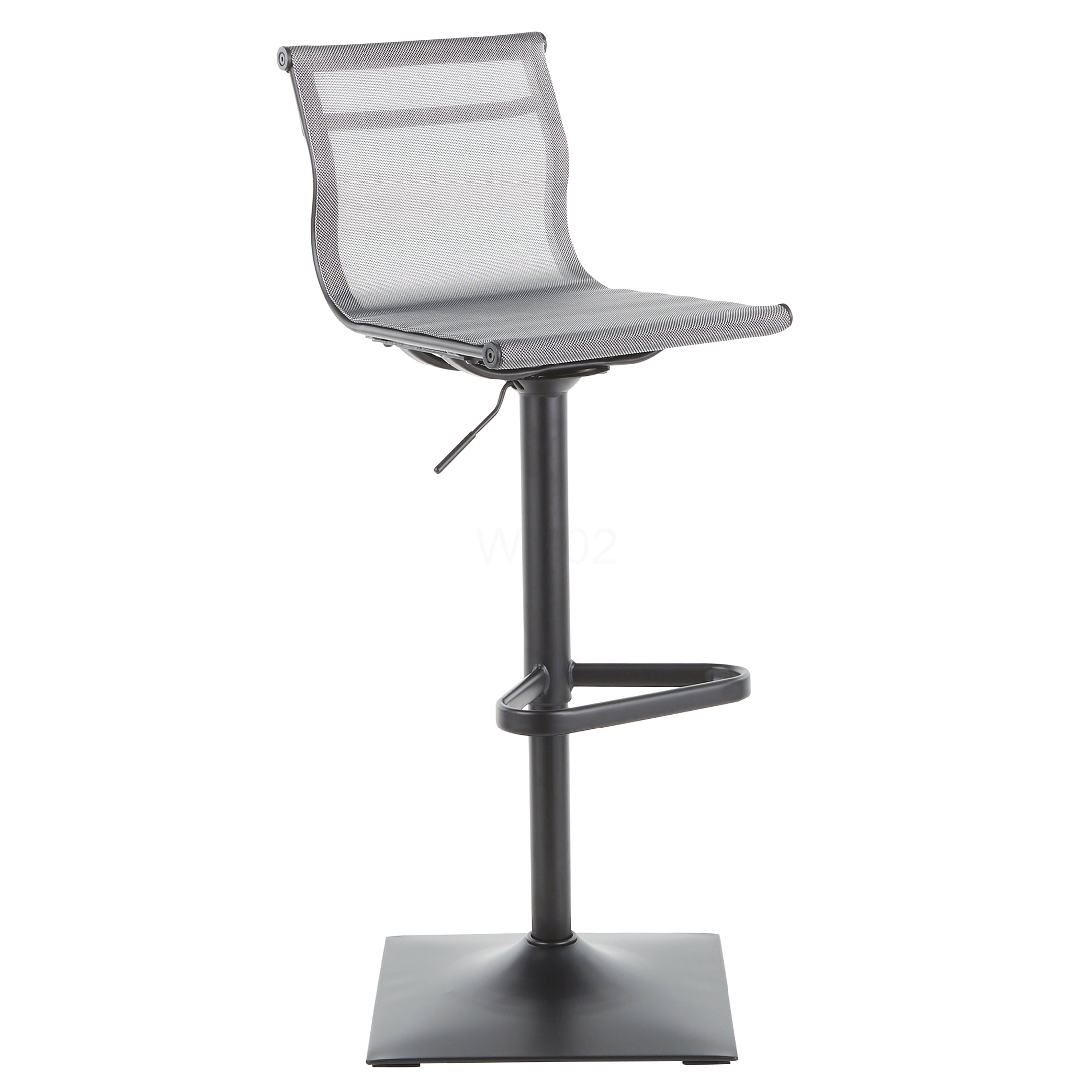 Modern Adjustable Height Bar Stool with 360 Swivel, Grey Mesh Fabric ...