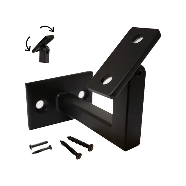 Modern Adjustable Railing Support Bracket - Real Black NOT Matte ...
